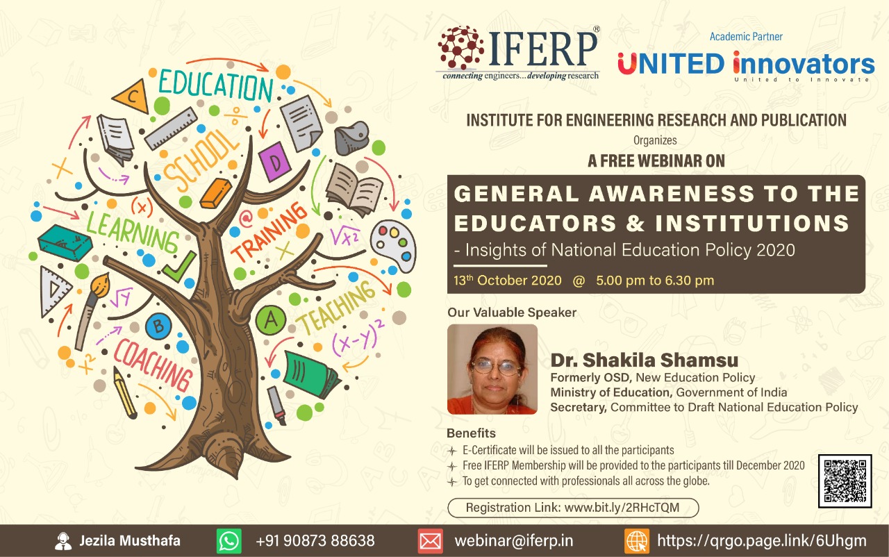 Webinar - General Awareness to the educators & Institutions - Insights ...